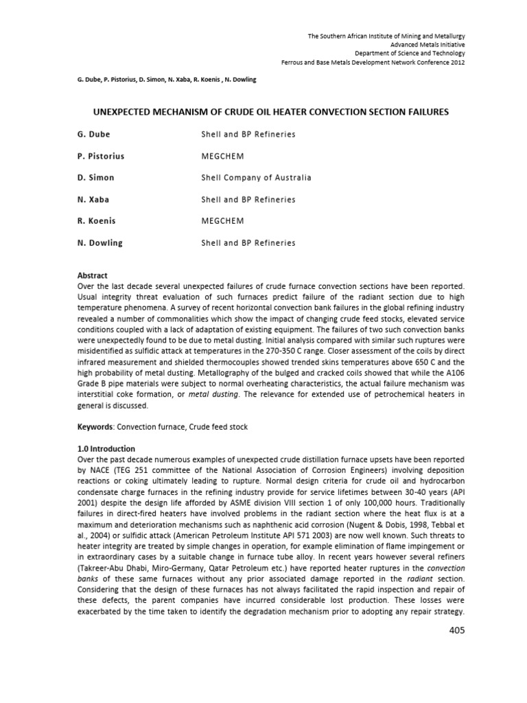 Crude Oil Heater Failure Mechanisms | PDF | Oil Refinery | Petroleum