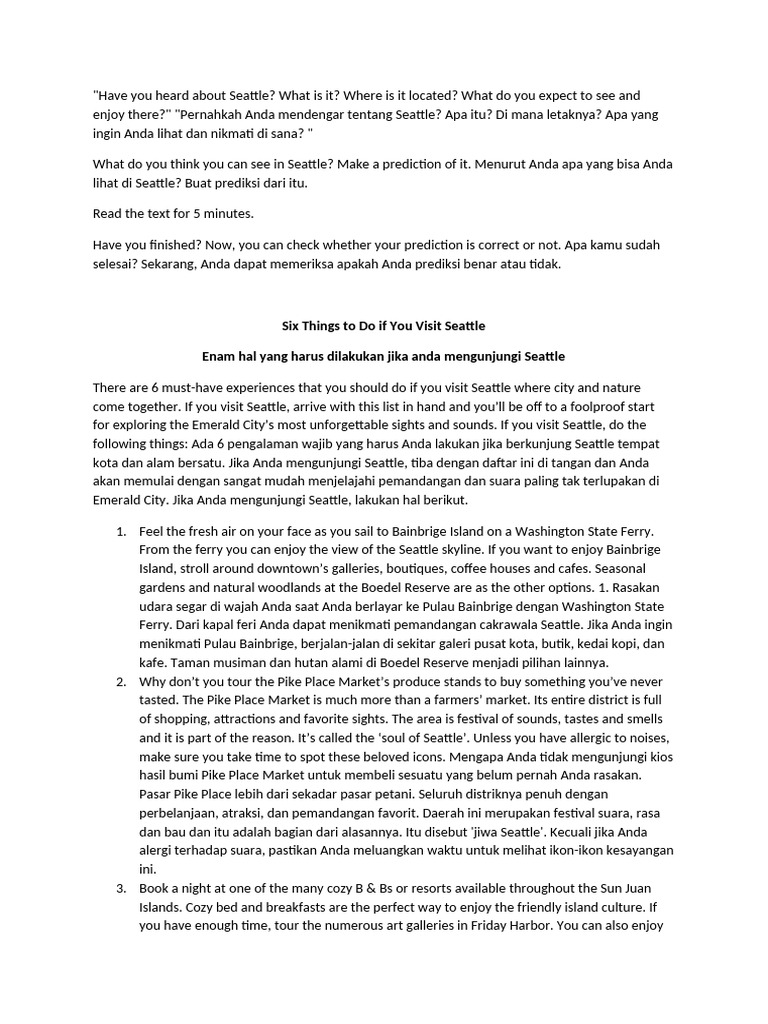 Have You Heard About Seattle | PDF
