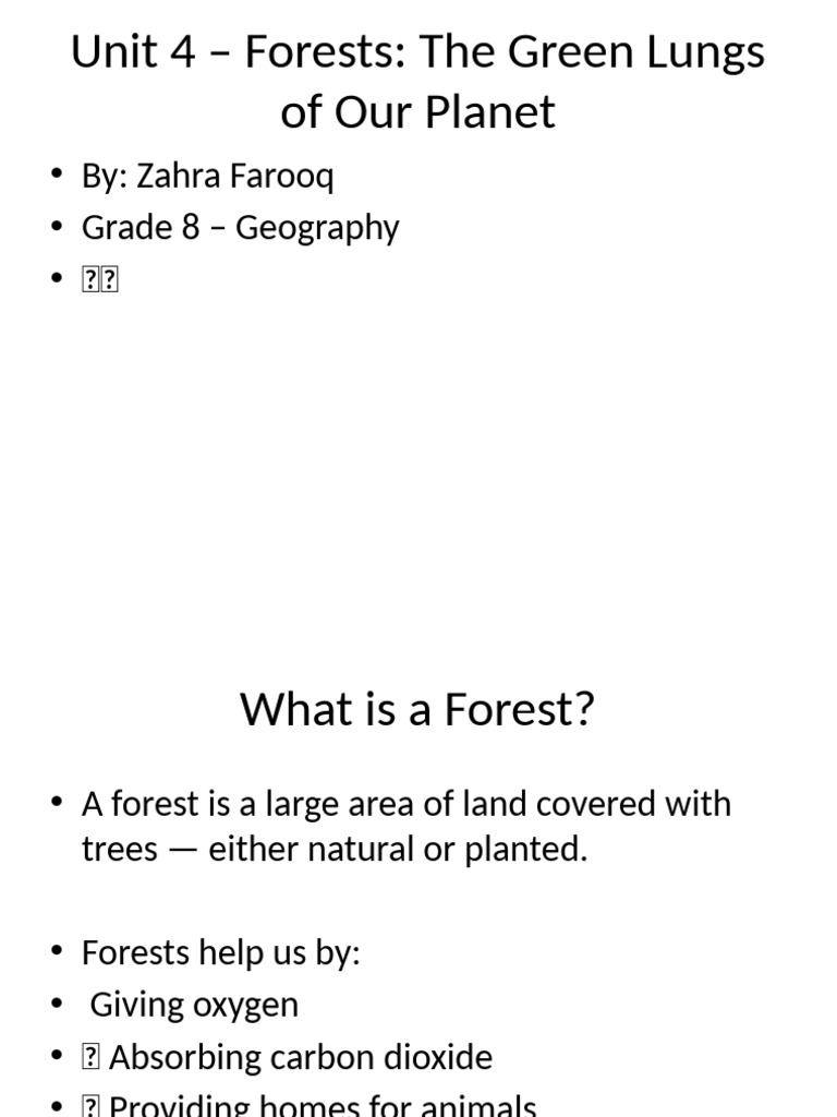 Unit 4 Forests by Zahra | PDF