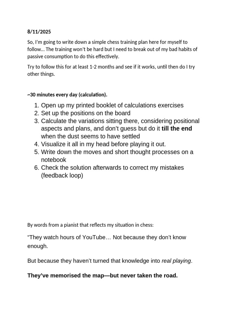 Effective Chess Training Plan Guide | PDF