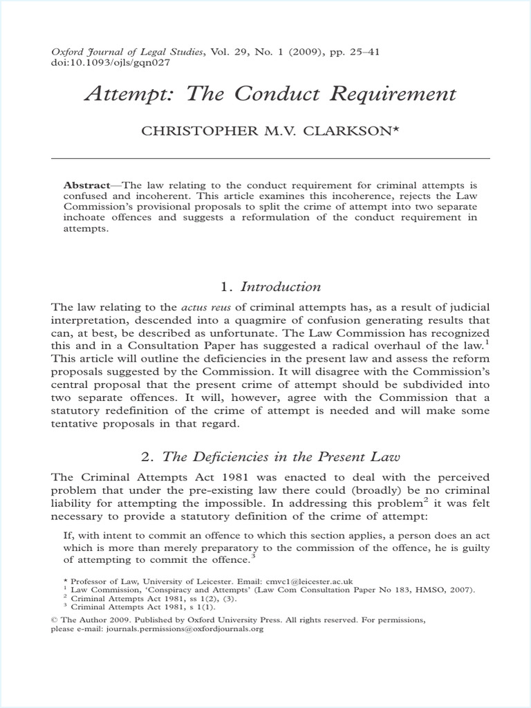 Reforming Criminal Attempt Law | PDF | Crimes | Crime & Violence