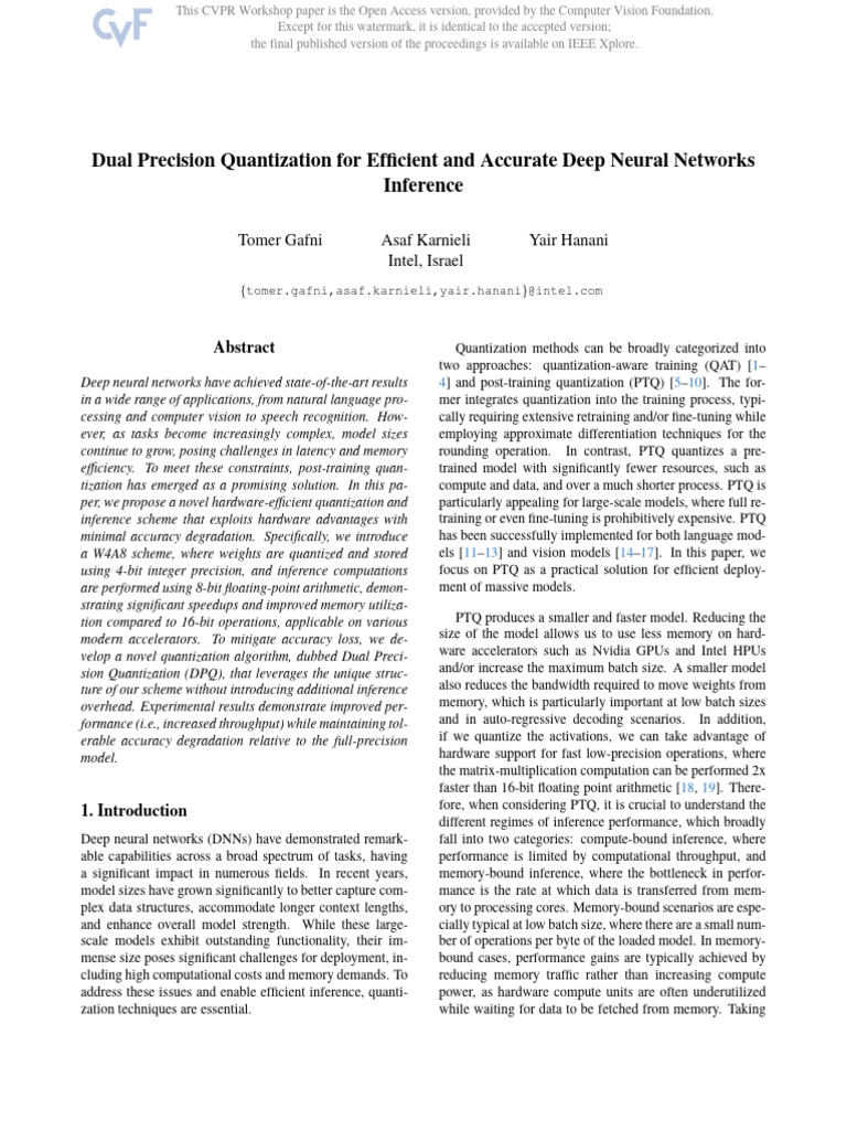 Gafni Dual Precision Quantization for Efficient and Accurate Deep Neural Networks CVPRW 2025 ...
