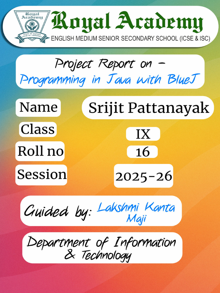 Computer Project Front Page | PDF