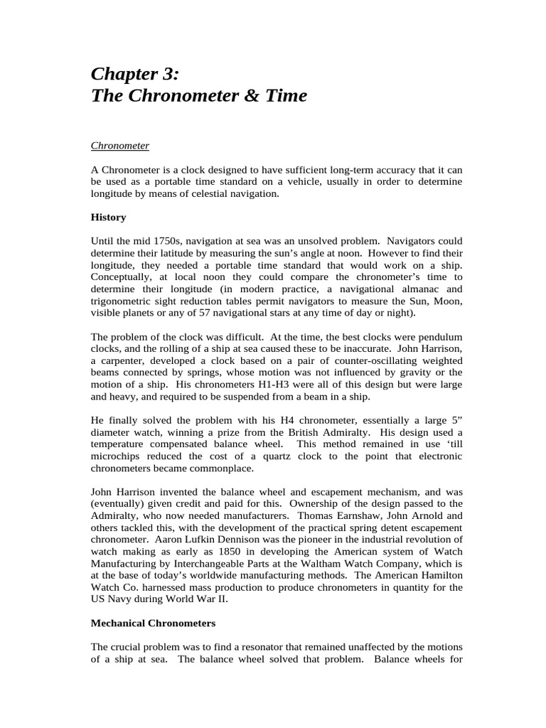 3 Chronometer | PDF | Greenwich Mean Time | Spacetime