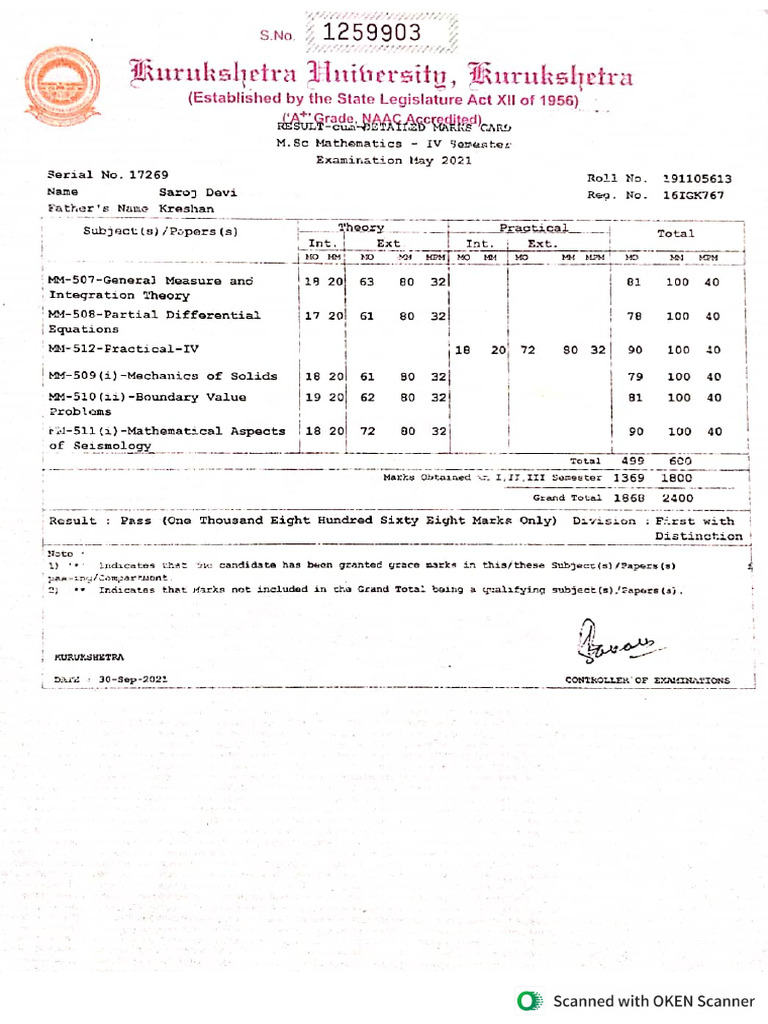 M.SC Certificate | PDF