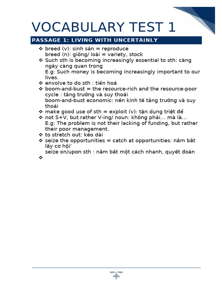 Vocab Test 1 | PDF