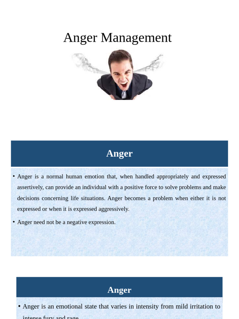 Lecture 11 Anger Management | PDF | Anger | Cortisol