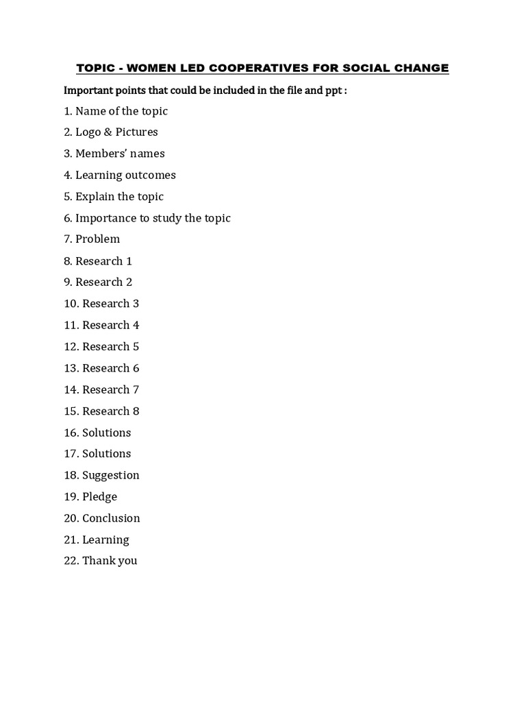 Important Points That Could Be Included in The File and | PDF