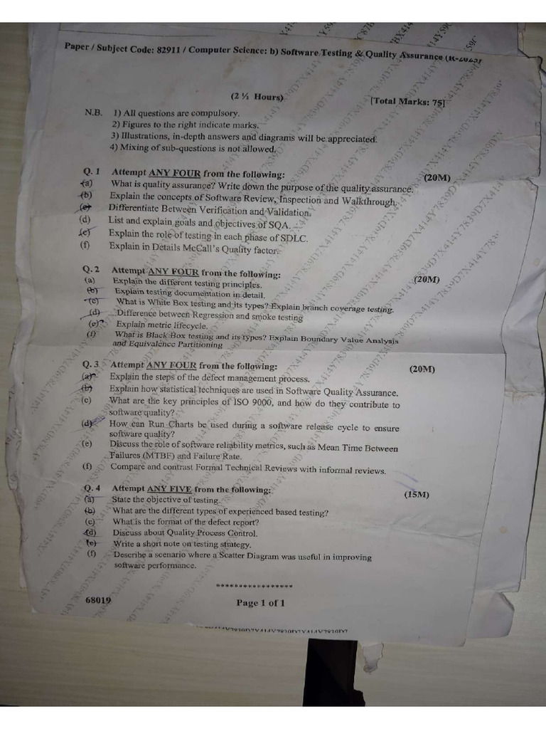 Last Year Question Paper | PDF