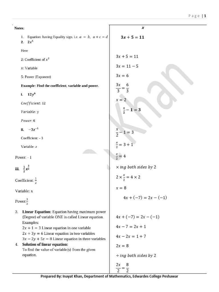 Linear and Quadratic Equation Solutions | PDF | Quadratic Equation ...