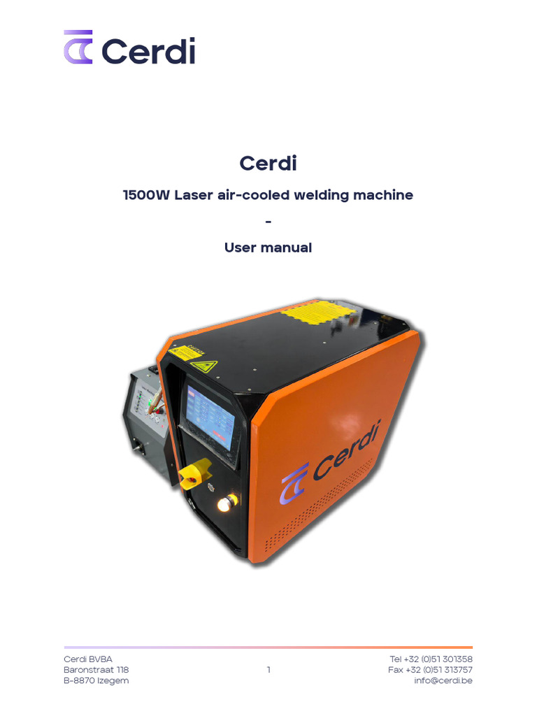1500W Laser Welding Machine Manual | PDF | Laser | Mirror