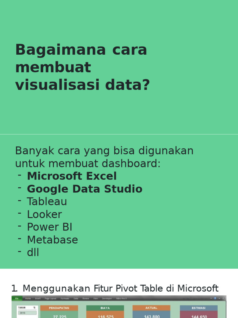 Tools Visualisasi Data Dengan Microsoft Excel | PDF