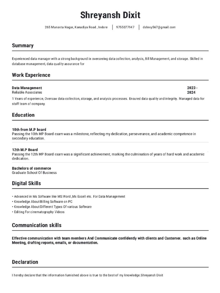 Open Resume Shreyansh | PDF