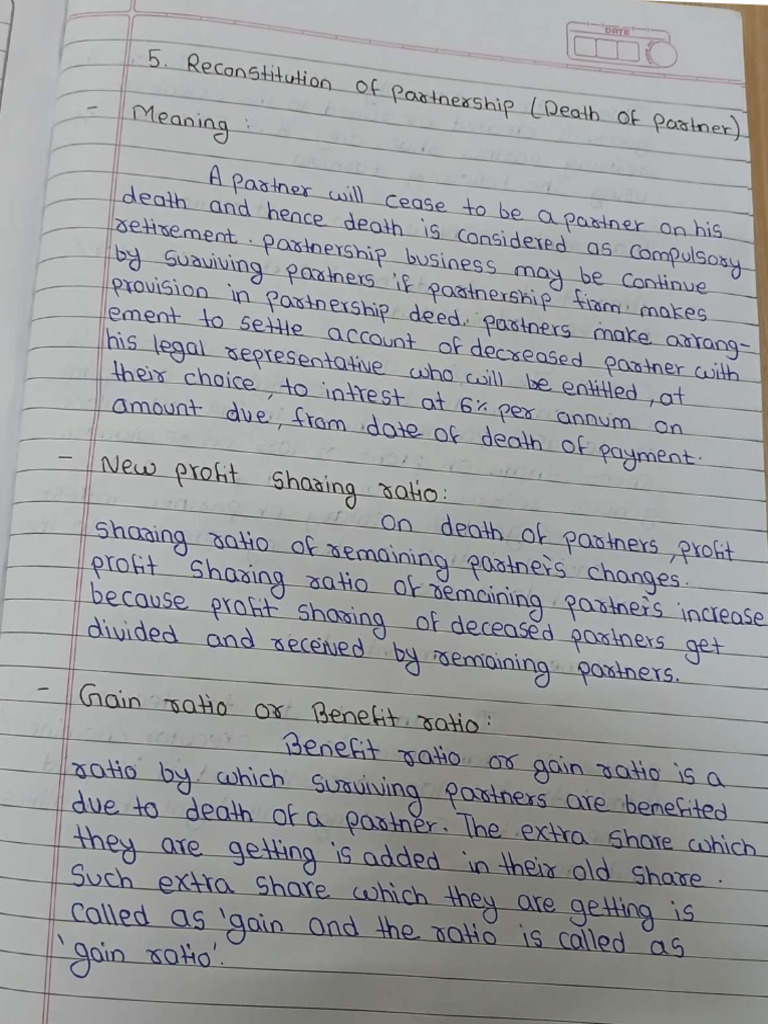 Death of Partner... Notes | PDF