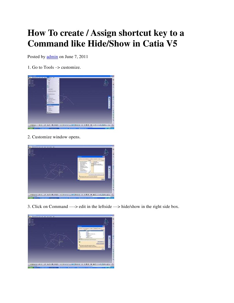 How To Create / Assign Shortcut Key To A Command Like Hide/Show in ...