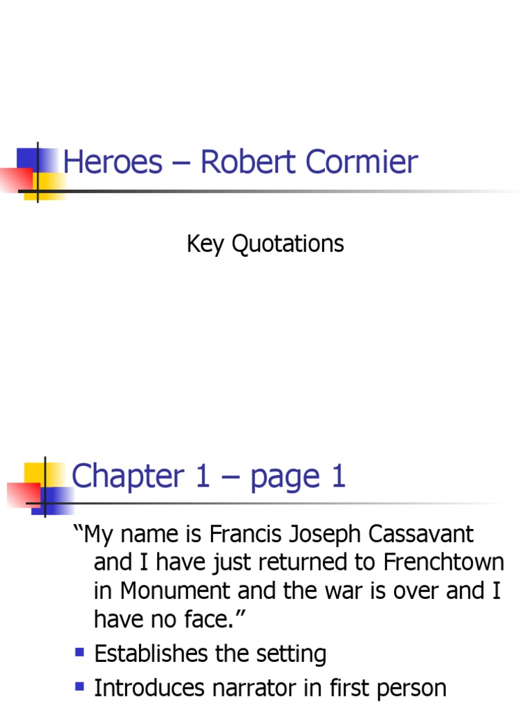 Key Quotes from "Heroes" by Cormier | PDF | Mystery, Thriller & Crime ...