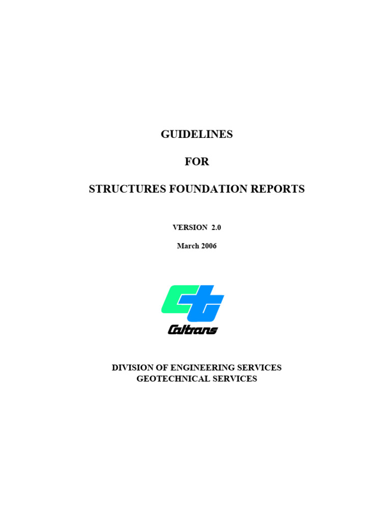 Structures Foundation Report Guidelines | PDF | Foundation (Engineering ...