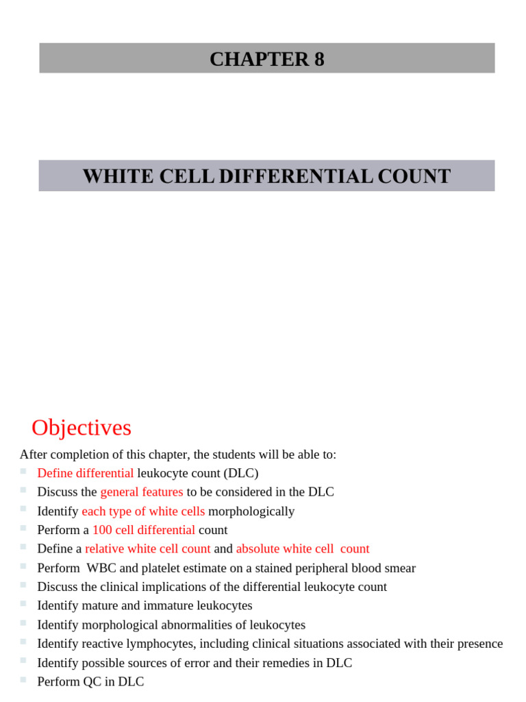 Hema I Chapter 8 - Diff-1 | PDF | White Blood Cell | Lymphocyte