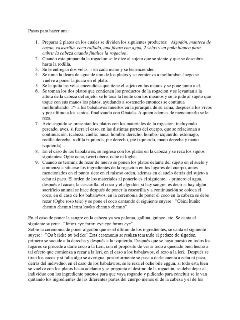 Pasos Para Hacer Una Rogacion de Cabeza.