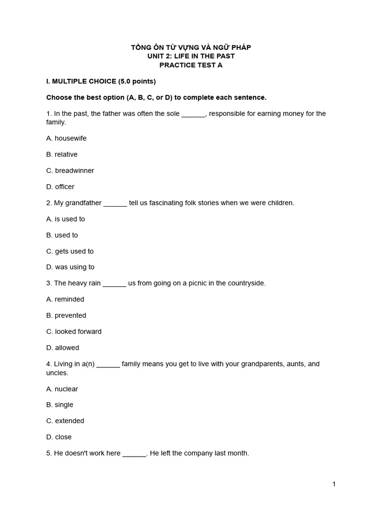 9b 09-10-25 - Unit 2 - Vocab & Grammar Revision | PDF