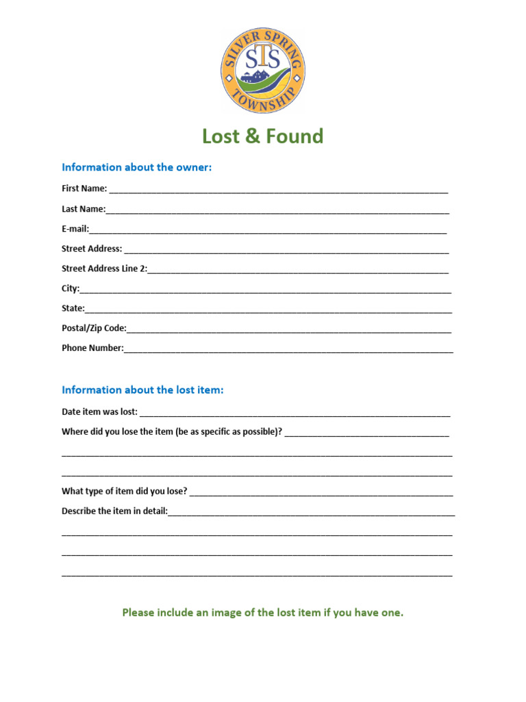 Lost and Found Form | PDF