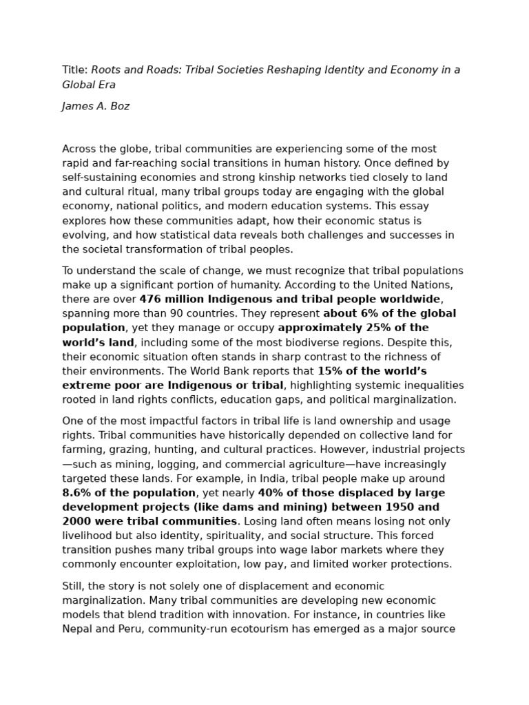 Tribal Societies: Identity and Economy Shift | PDF | Indigenous Peoples ...