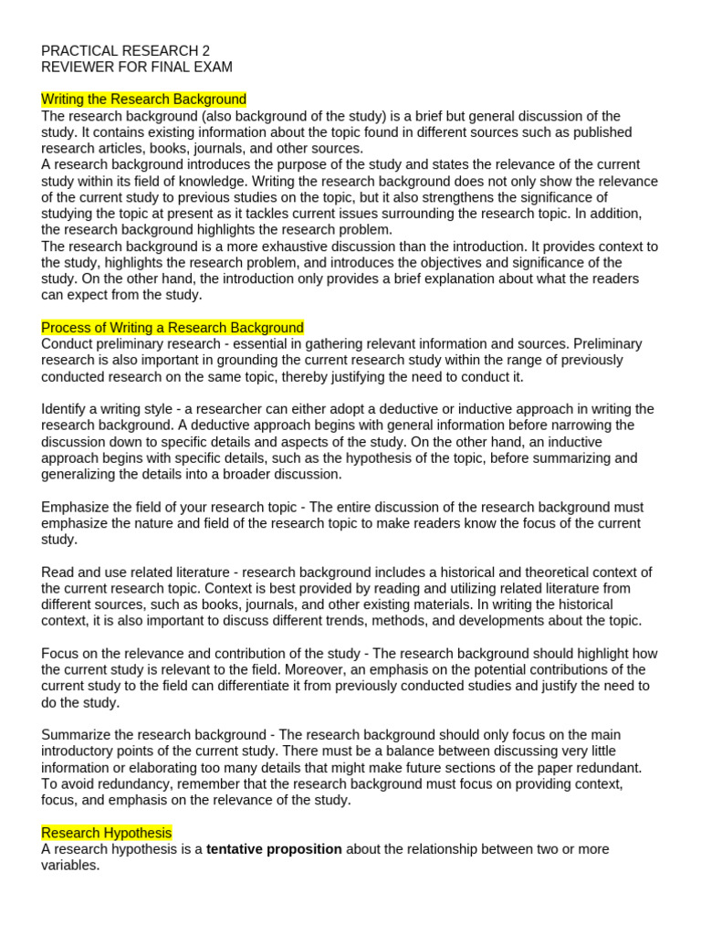 Writing Effective Research Backgrounds | PDF | Citation | Apa Style