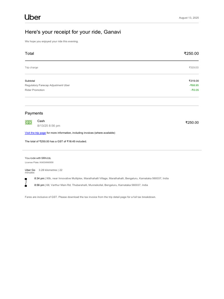 Uber Receipts | PDF