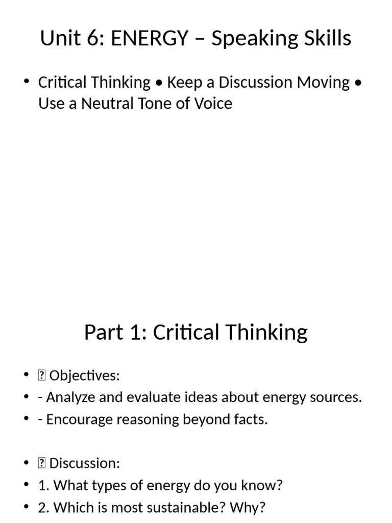 Unit6 Energy Speaking | PDF