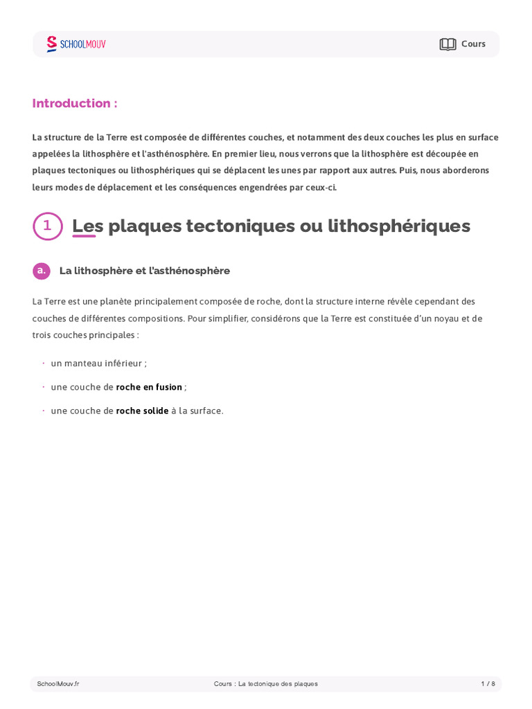 Résumé sur la tectonique des plaques | PDF | Tectonique des plaques | Terre