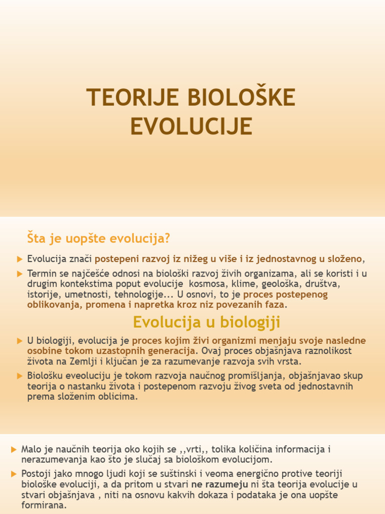 Teorije Evolucije | PDF