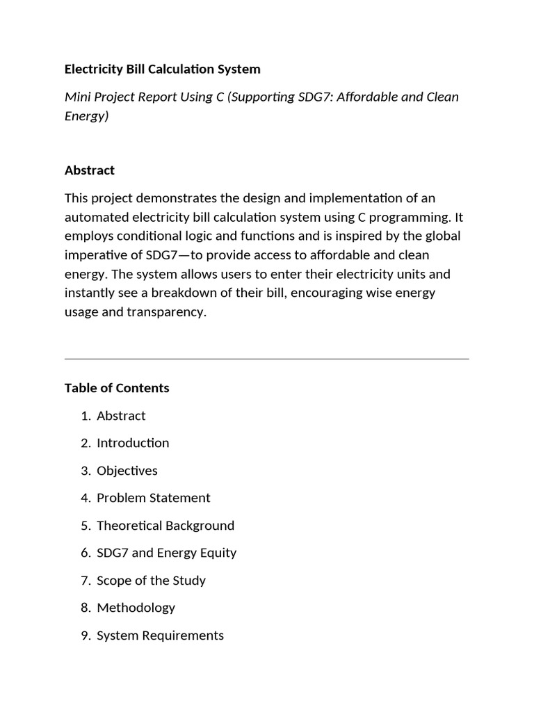 Electricity Bill Calculation System | PDF | System | Automation
