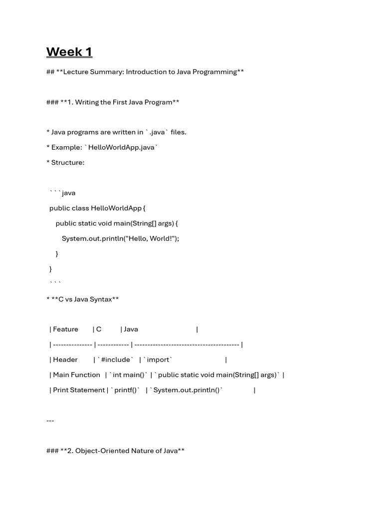 Nptel Week 1,2 Lectures | PDF | Programming | Constructor (Object ...