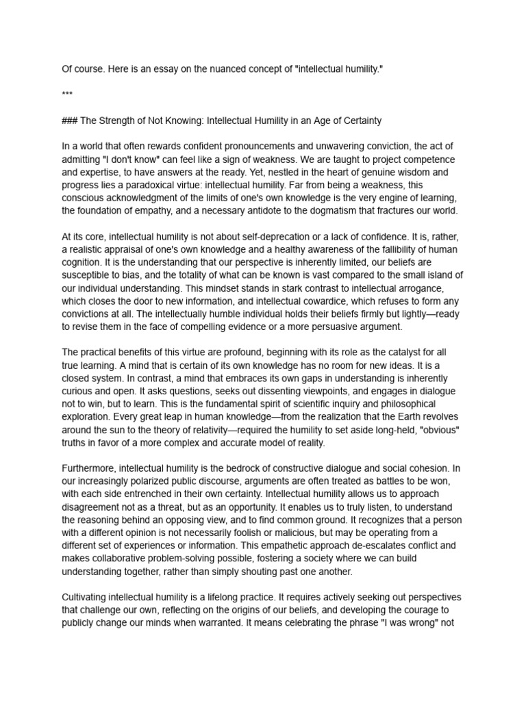 The Strength of Not Knowing - Intellectual Humility in An Age of ...