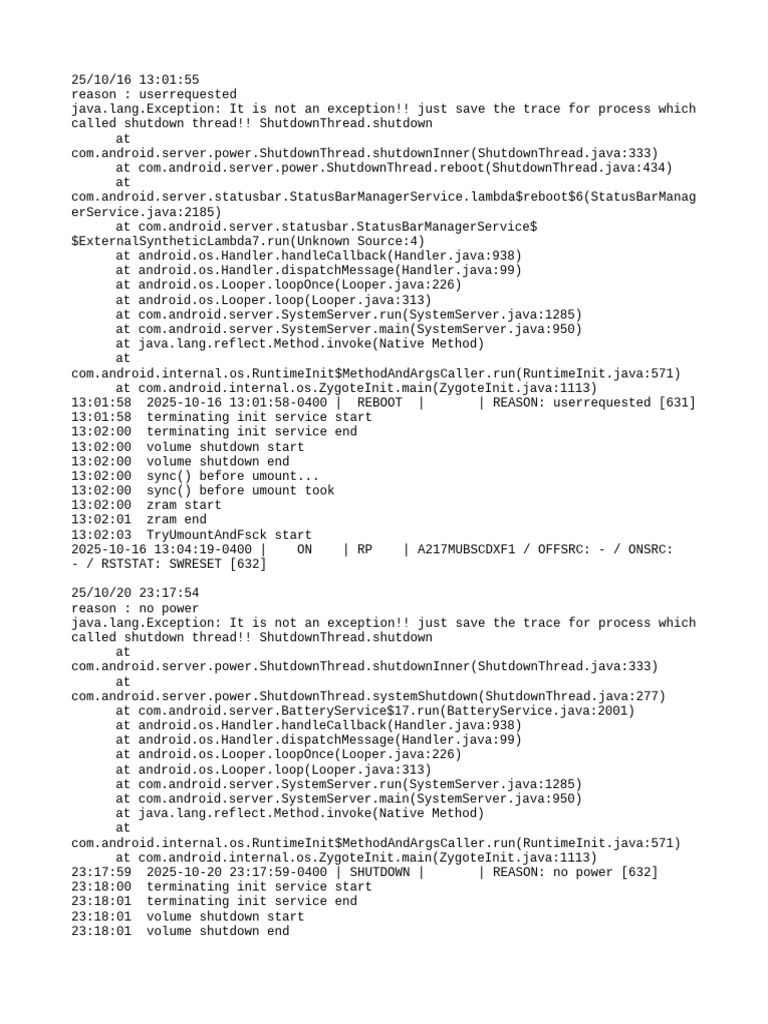 Power Off Reset Reason | PDF | Mobile Linux | Free Mobile Software