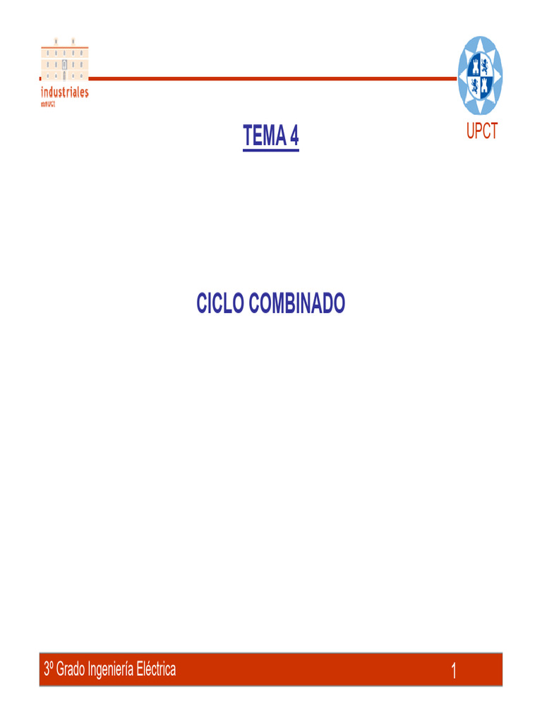 MyCT - Tema 4 - Ciclo Combinado-V03 | PDF | Vapor | Máquina de vapor