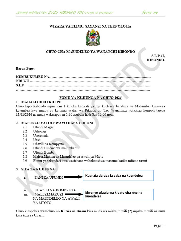 Joining Instruction 2026 Signed-1 | PDF
