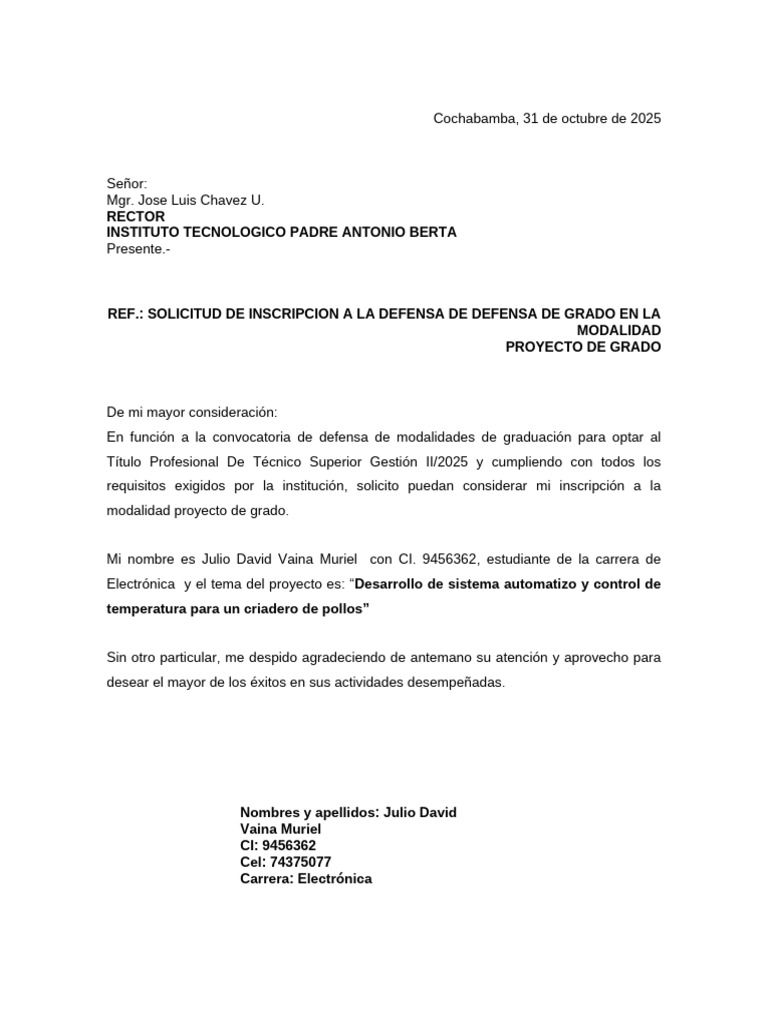 Modelo de Solicitud | PDF