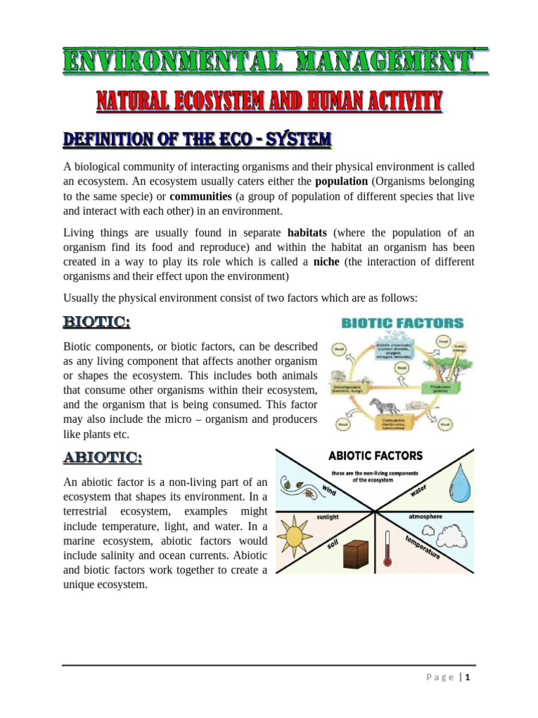 Natural Ecosystem and Human Activity | PDF | Ecosystem | Foods