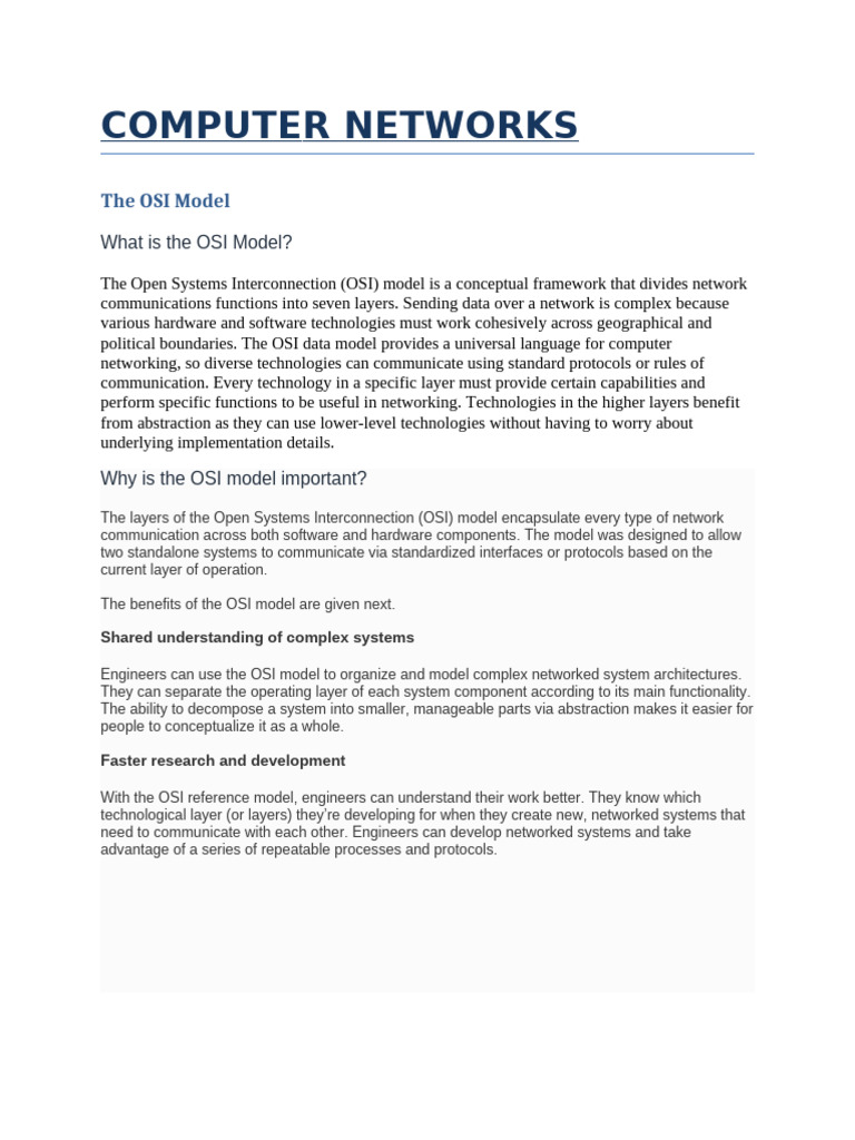 OSI model | PDF | Osi Model | Computer Network