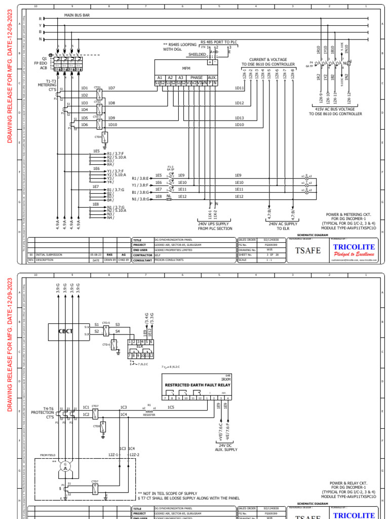 DG Syn. Panel Scheme DWG | PDF | Electrical Engineering