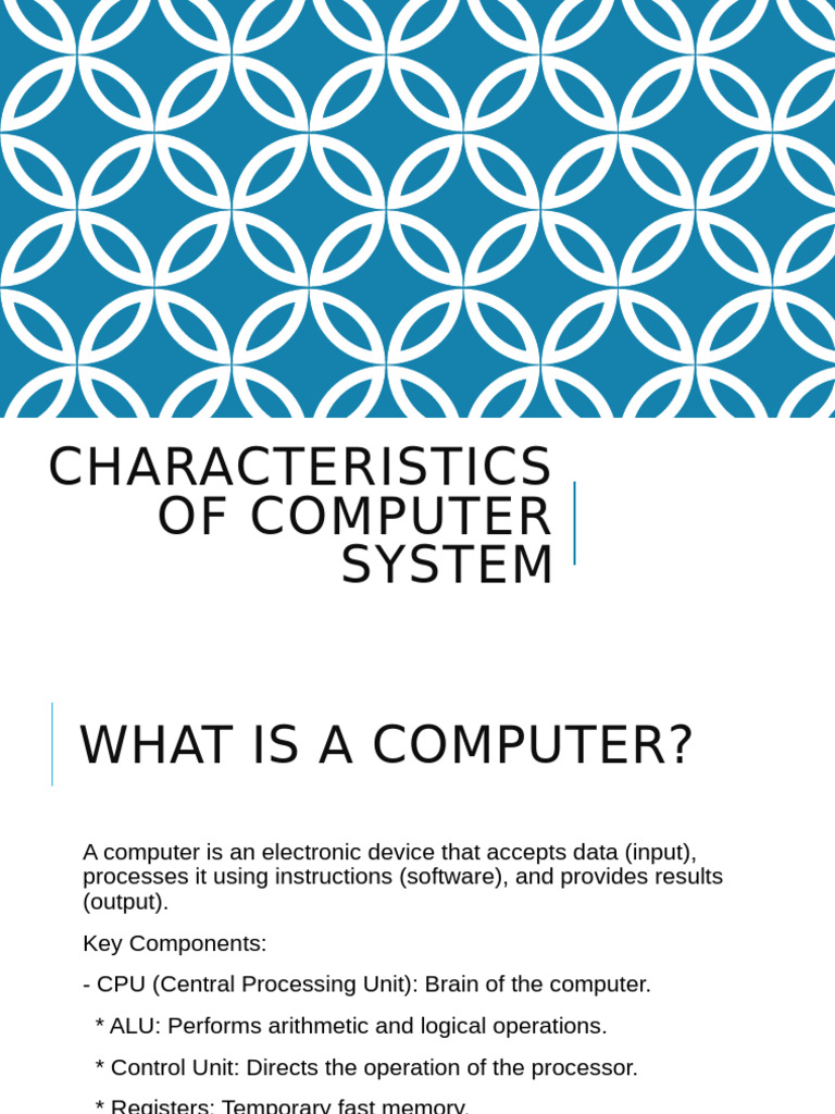 Characteristics of Computer System | PDF | Computer Data Storage ...