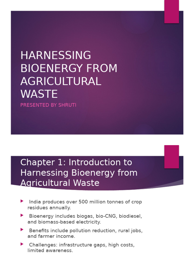 Bioenergy from Agricultural Waste in India | PDF | Bioenergy | Power ...
