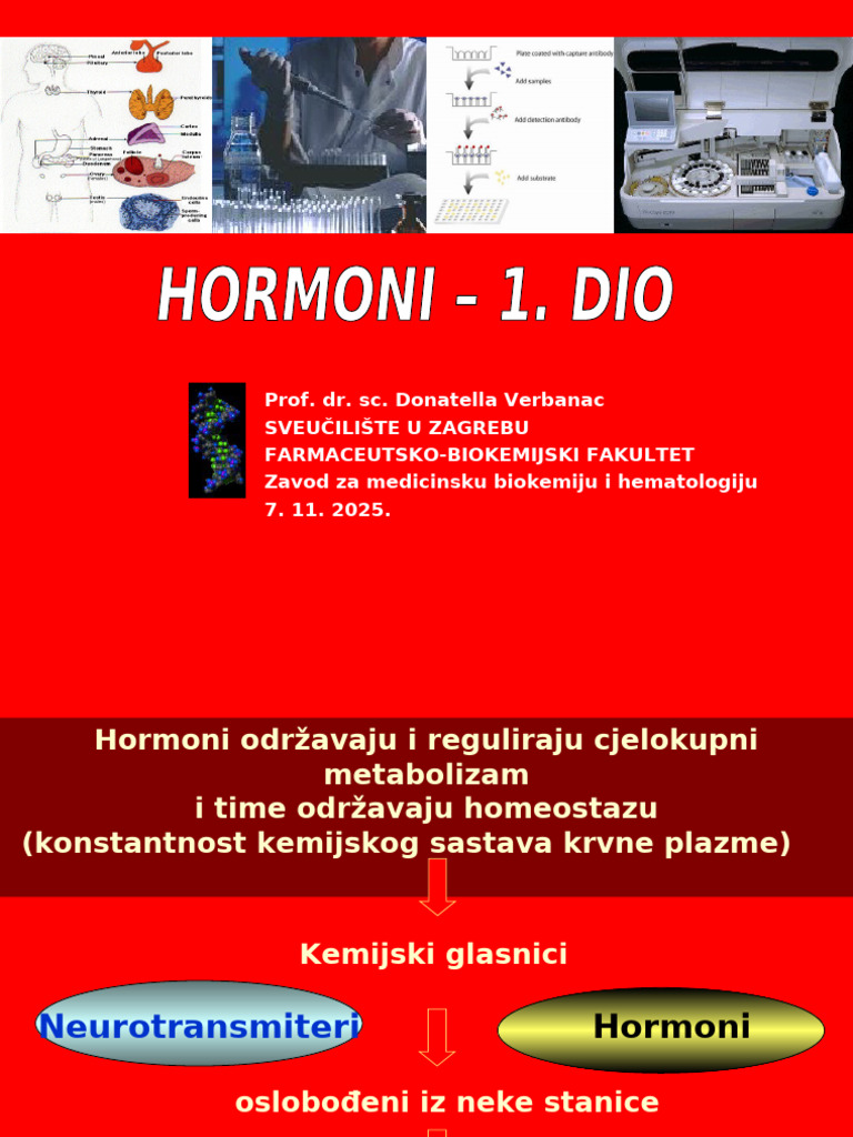 Hormoni 1 Dio I Hormoni Štitnjače 7-11-2025 | PDF