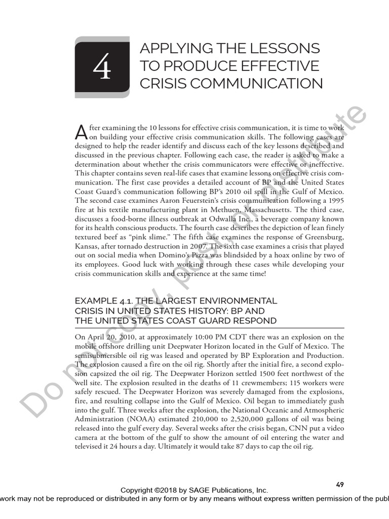 Applying The Lessons To Produce Effective Crisis Communication 90248 ...