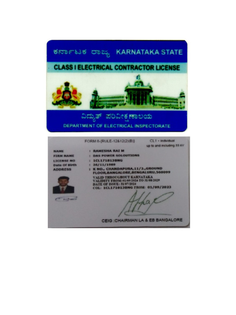 Electrical Class I Licence Copy New | PDF