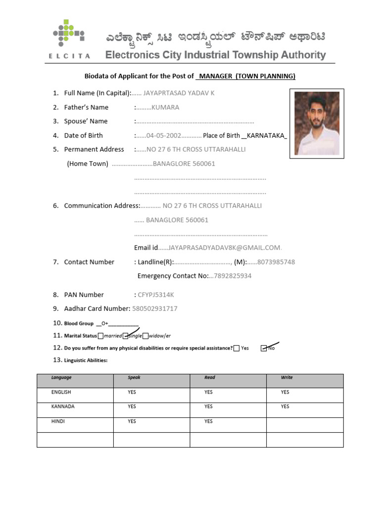 Bio-Data-Form- | PDF | Urban Planning