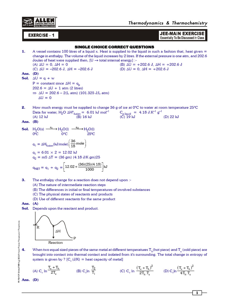 Thermodynamics | PDF | Enthalpy | Entropy