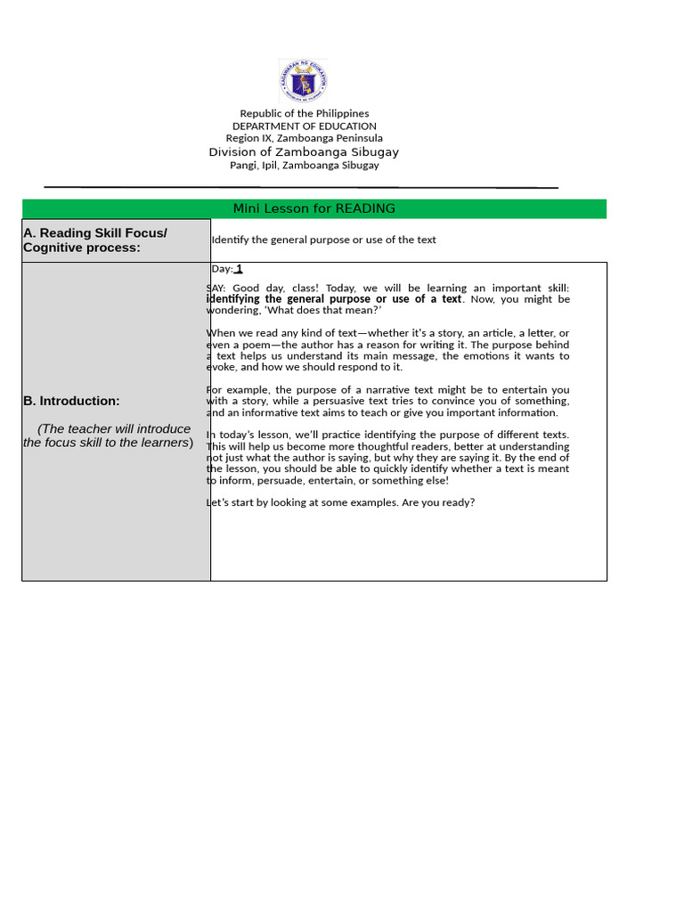 Week6 Mini Lesson For Reading PISA | PDF | Learning | Mosquito