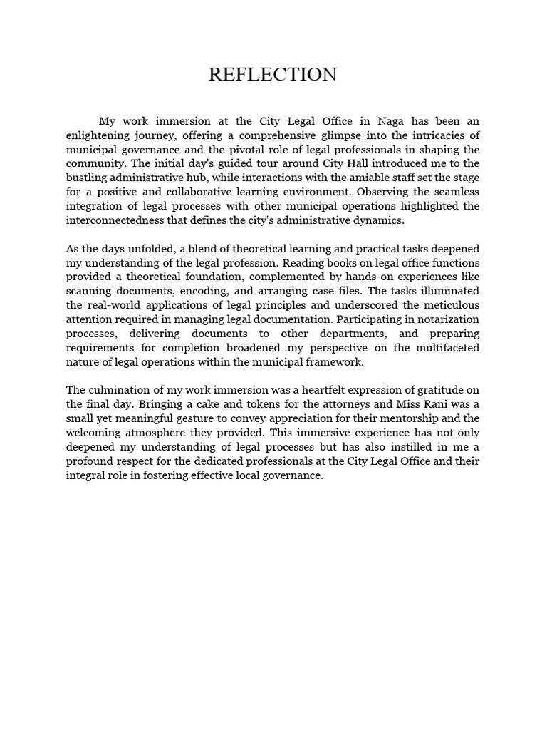 Reflection | PDF